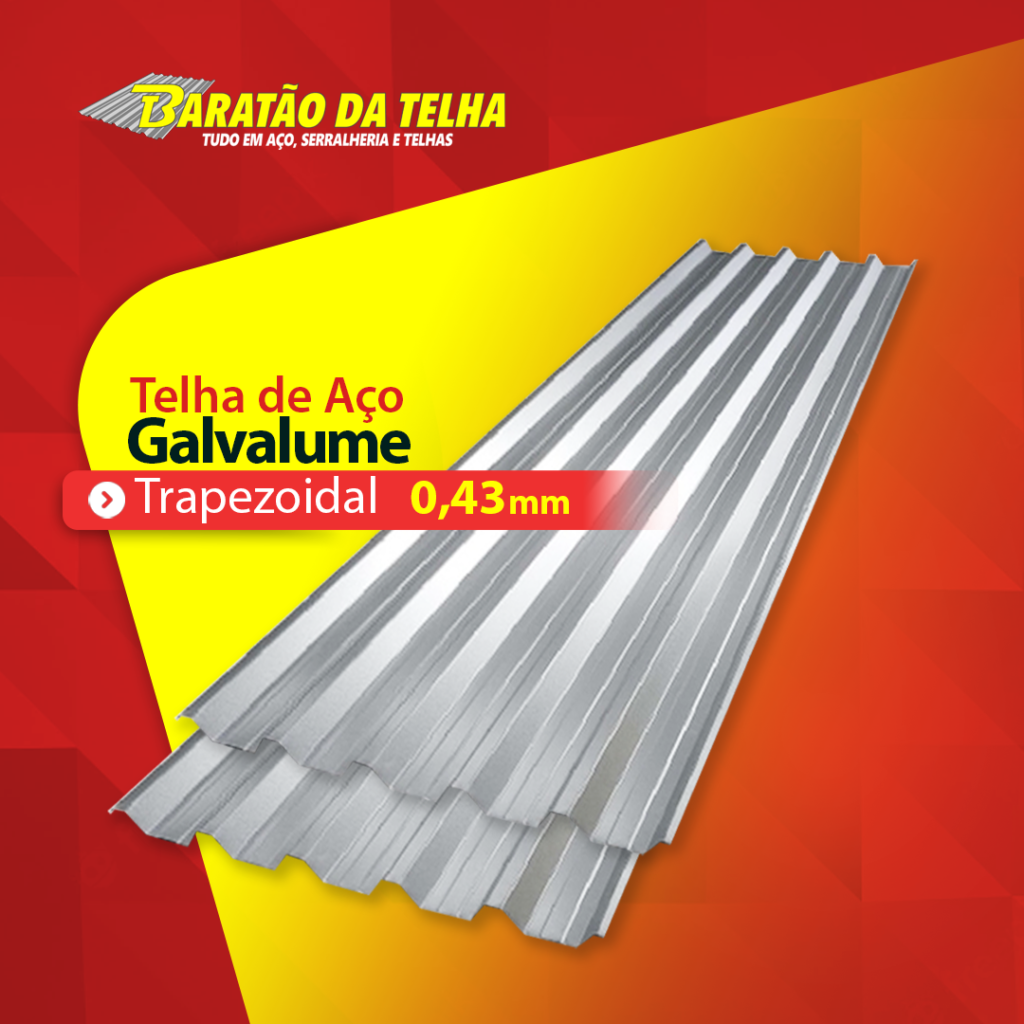 Telha Galvalume 0.43 para Serralheiro com Certificação CSN - Baratão da ...